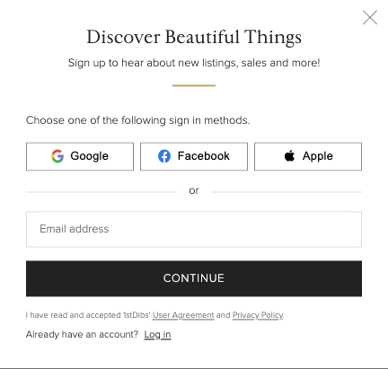 How to Create an Account – 1stDibs Support Center