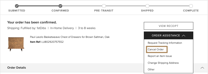 Cancellation Policy – 1stDibs Support Center